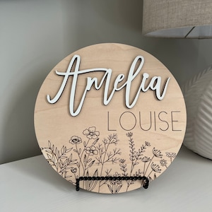 Daisy Baby Name Announcement/ Personalized Daisy Name Sign/ | Etsy