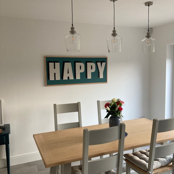 Bespoke Large Painted Wooden Sign - Drop Shadow - Etsy UK