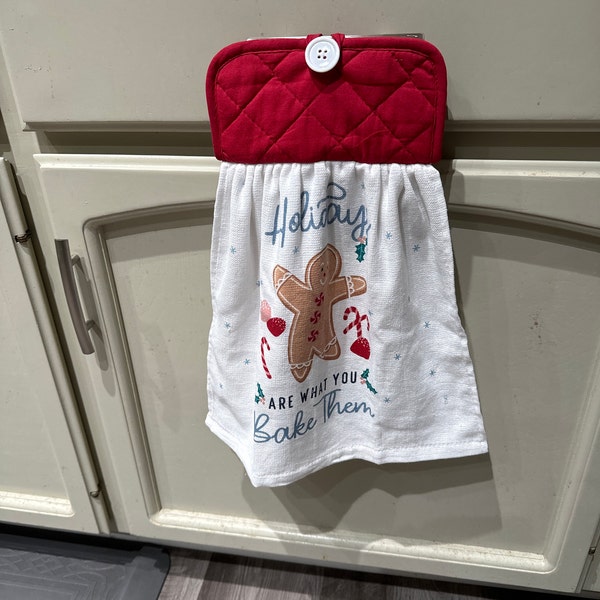 Roses & Roosters Farmhouse Hanging Kitchen Towels With Holders ...
