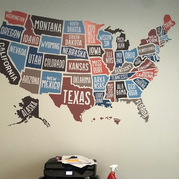 United States Map Wall Decor | United States Wall Map Decal – BJAJ