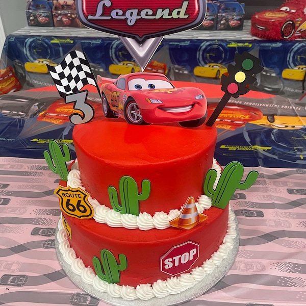 Cars Cake Topper, Custom Cake Topper, Personalized Cars Cake Topper ...