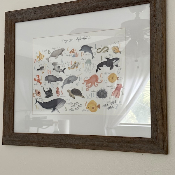 Sea Animals Alphabet Print, Under the Ocean Print, Sea Nursery, Ocean ...