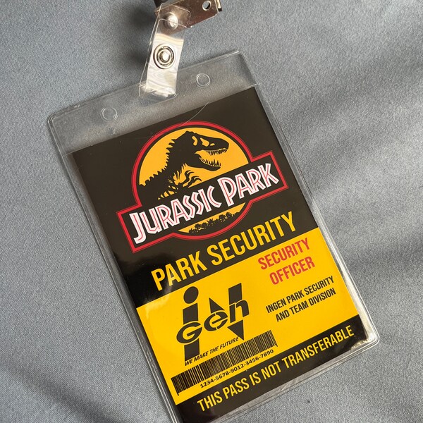 Jurassic Park Clip-on Ingen ID Photo Pass Badge Set Prop Collection ...