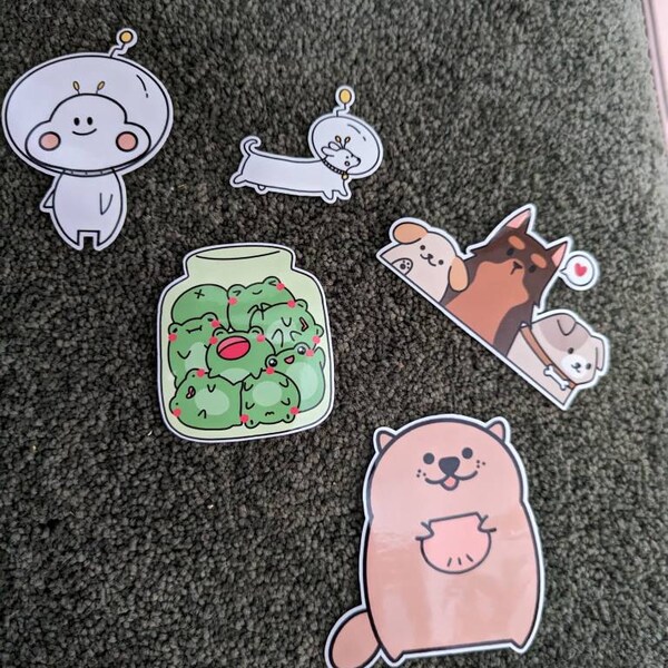 Cute Frogs Vinyl Stickers/frog Stickers/frog Cute Stickers/for Laptop ...