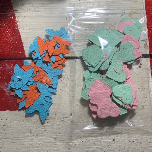 100 Seed Paper Confetti Hearts- Wildflower Seeds - Etsy