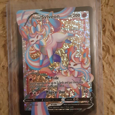 Holo Pride Sylveon / Custom Holographic Pokémon Card / V Card - Etsy