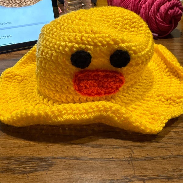 CROCHET PATTERN - Easy Duck Bucket Hat Crochet Pattern Beginner ...