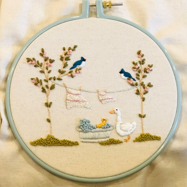 PDF Pattern - 8" Spring Cleaning - Step by Step Beginner Embroidery ...