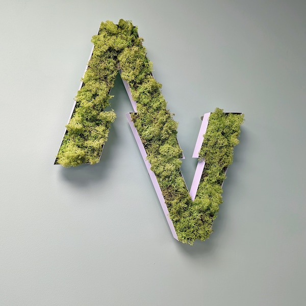 Custom Moss Logo Sign,reindeer Moss Wall Decor, Wall Moss Office Sign ...