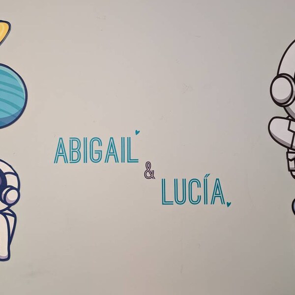 Line Name Wall Decal / Personalized Modern Name Wall Sign - Line Name ...