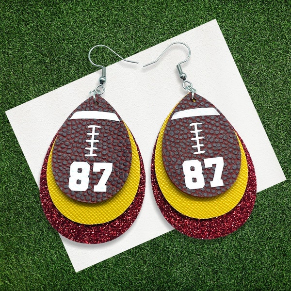 Football Earring SVG, Sport Tear Drop SVG, Pendant Svg, Vector DXF ...