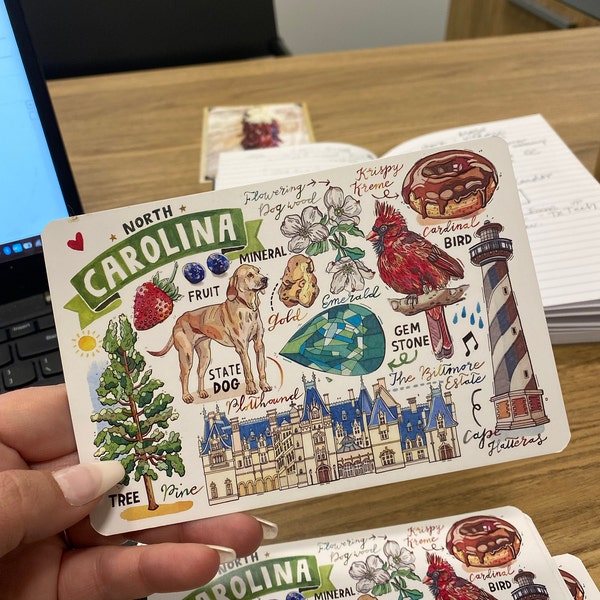 North Carolina State Postcard. - Etsy