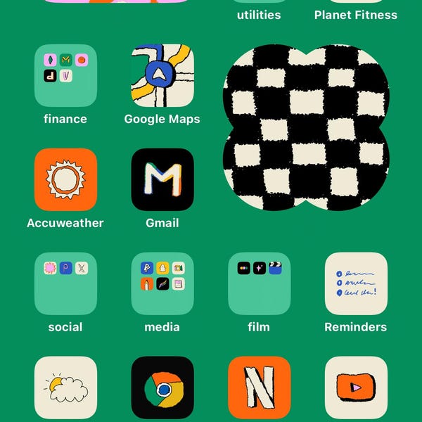 Hand-drawn App Icon & Wallpaper Pack: Sketchy Doodle Style (digital ...