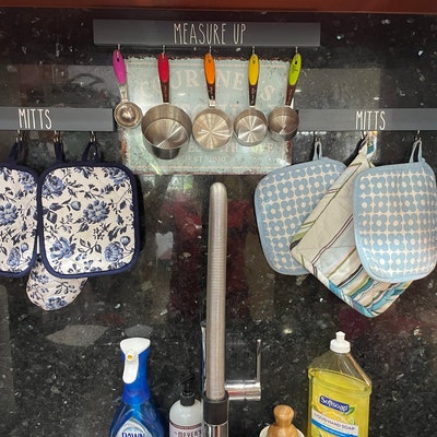Kitchen Organizer, Measuring Cup and Spoon Holder, Wood Kitchen Storage ...