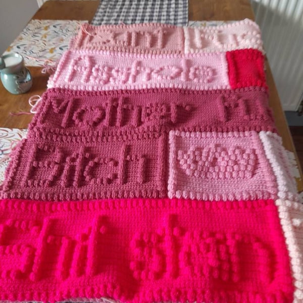 Crochet Pattern//swear Blanket// Bobble Stitch//graph and WRITTEN - Etsy