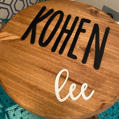 Custom Name Sign With First & Middle Names, Personalized Handwritten ...