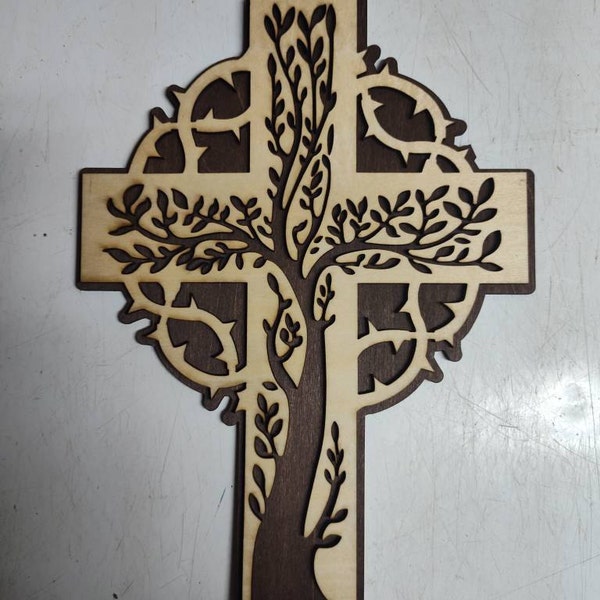 2 Layered Tree Cross SVG. Cross Models With Layer Options. Cross Svg ...