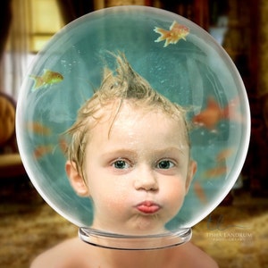 Fishbowl Face Digital Background LAYERED PSD Fishbowl | Etsy