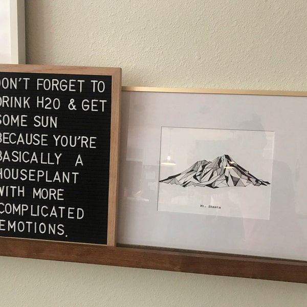 Mount Shasta Polygonal Mountain Drawing Art Print - Etsy