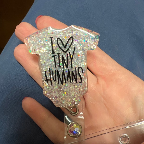 Glitter Badge Reel, Tiny Humans Badge Reel, Labor and Delivery Badge Reel, Nurse Badge Reel ...