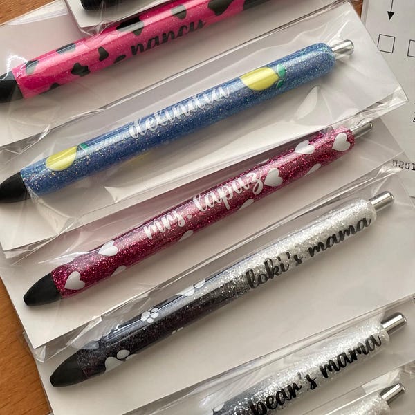 Set of 7 Days of the Week Glitter Epoxy Gel Pens, Sassy Epoxy Glitter ...