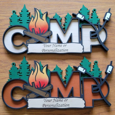 Camping Bonfire Sign Easy Finish Laser Cut File Glowforge and All ...