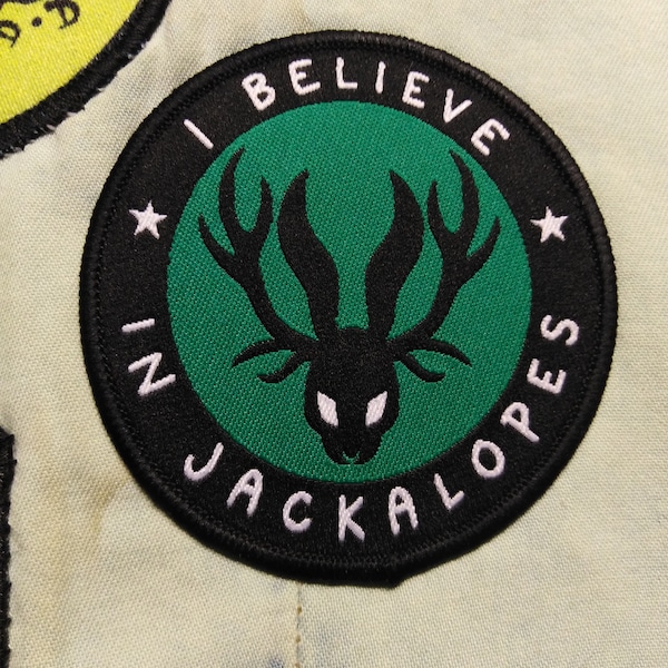 Jackalopia - 'I Believe in Jackalopes' Iron on Woven Patch 7cm - Etsy