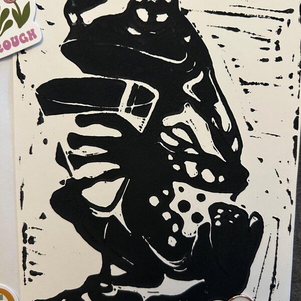 Frog Restaurant Bar Lino Print - Etsy