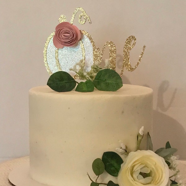 Floral Pumpkin 1st Birthday Cake Topper: Glitter Fall Smash Cake - Etsy