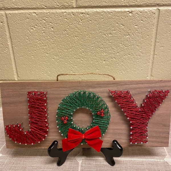 12" X 5" Christmas JOY String Art Kit | DIY Adult Holiday Craft Project ...