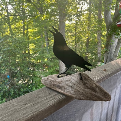 Raven Crow Metal Bird Steel Yard Garden Art Free Shipping - Etsy