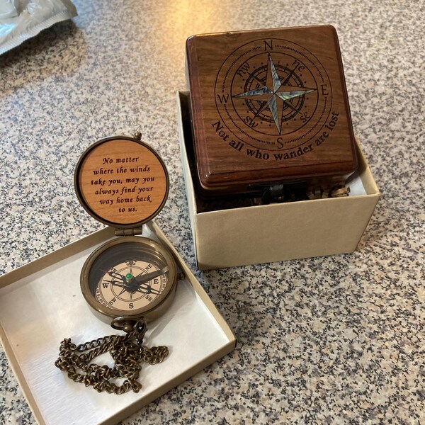Personalized Compass Anniversary, Birthday, Groomsmen Gift for Him ...