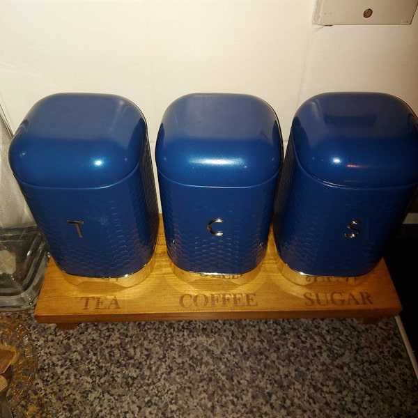 Tea Coffee and Sugar Station ,table Riser to Display Kitchen Cannisters ...