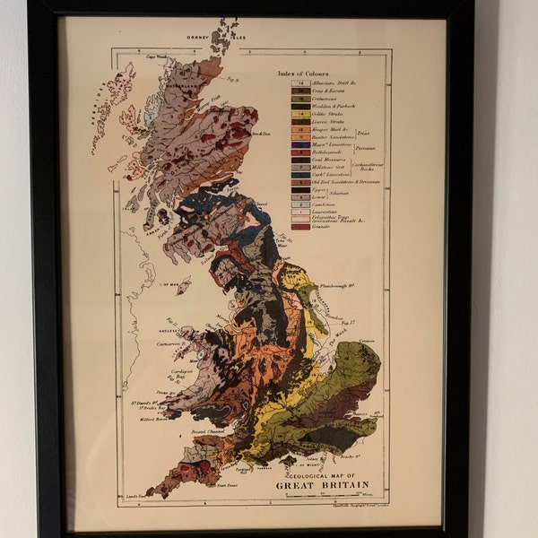Geological Map UK – Vintage Great Britain Map, Historical UK Map Art ...