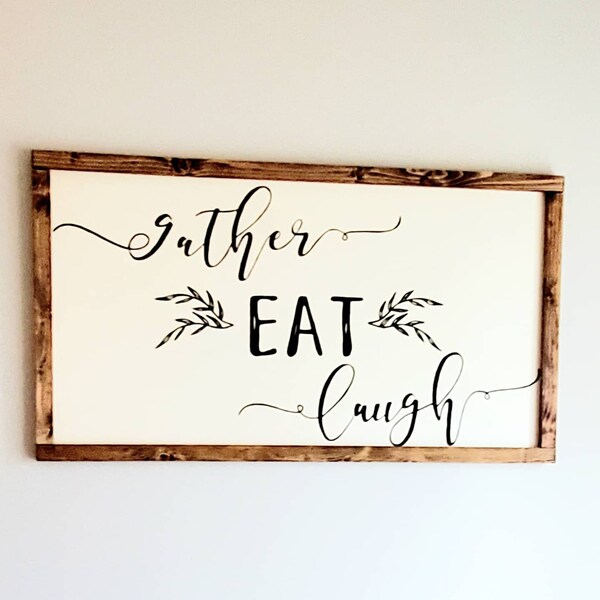 Gather Eat Laugh SVG | Kitchen Cut File | Dining Cut File - Etsy