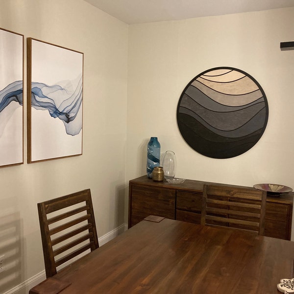 Wood Wall Round Decor Wood Wall Art Wood Modern Decor Wood Wall Hanging ...