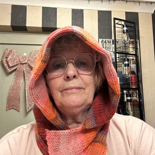 Elvira Hooded Cowl - Sentro/addi Circular Knitting Machine Pattern PDF ...