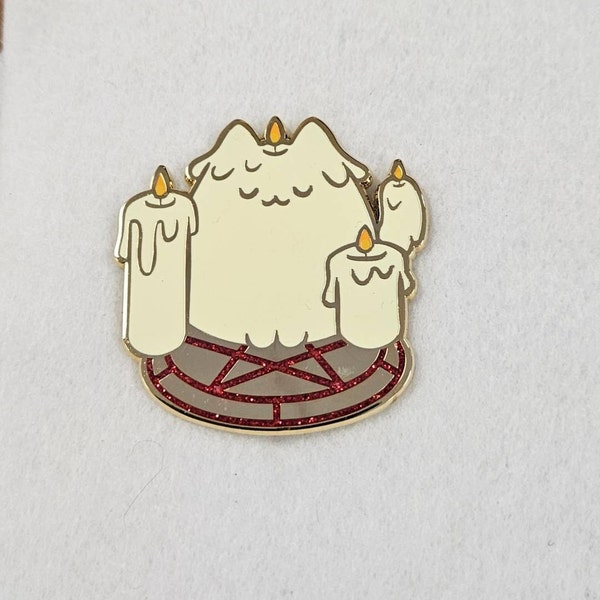 Candle Cat Enamel Pin - Etsy