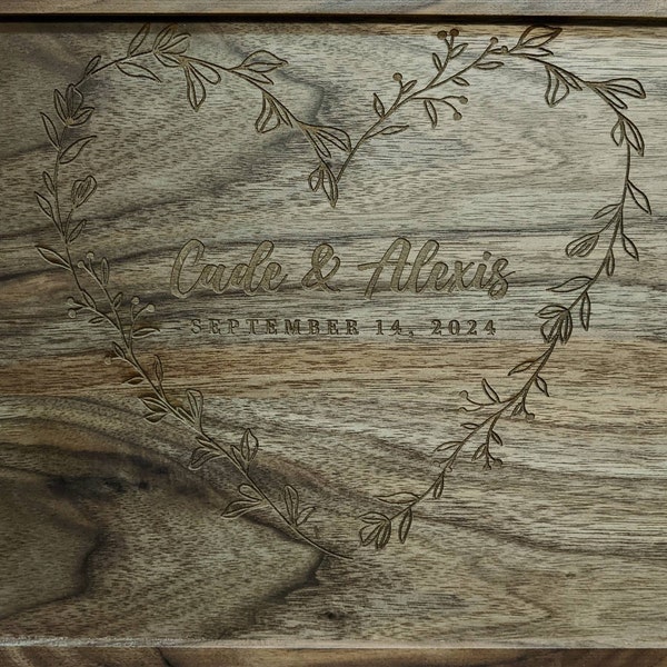 Wedding Keepsake Box, Personalized Wooden Memory Box, Custom Wedding ...