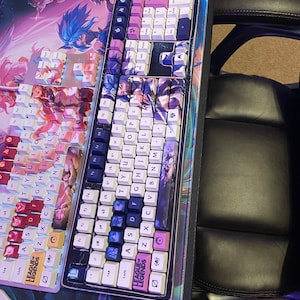 KDA All Out Seraphine Seraphine Superstar Lol Series Keycap Set, 127 Keys PBT for Mechanical ...