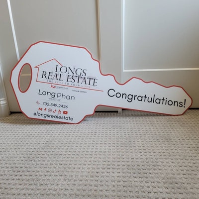 Personalized Real Estate Key Photo Prop Printed Closing Key Customized ...