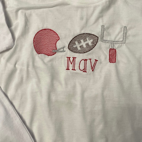 Football Trio Sketch Embroidery Design - Etsy