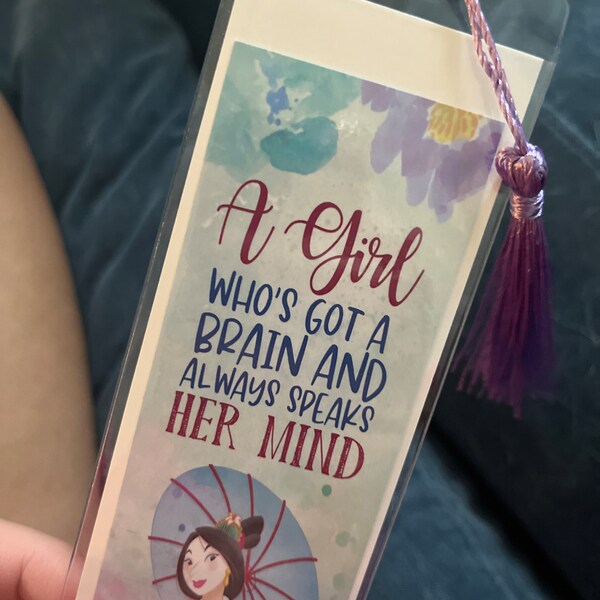 A Girl Who’s Got A Brain and Always Speaks Her Mind | Mulan Bookmark - Etsy