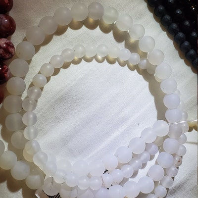 Natural Matte Cream Agate, High Quality full Strand 15.5 Inch Strand ...