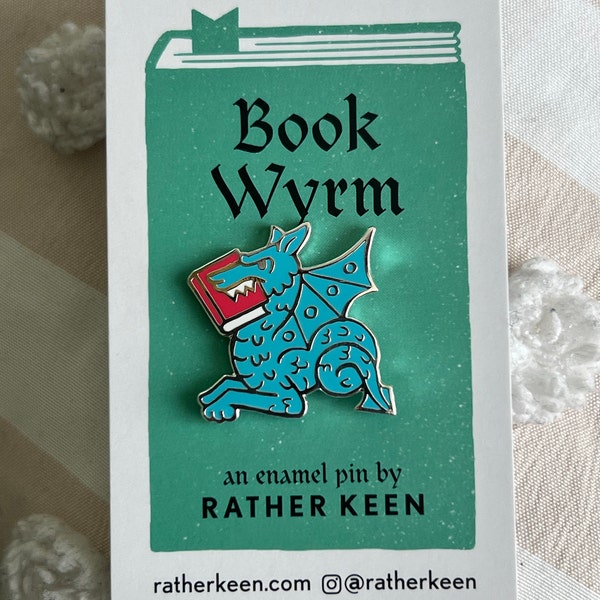 Book Wyrm Enamel Pin - Bookish Gift - Bookish Enamel Pin - Gifts for ...