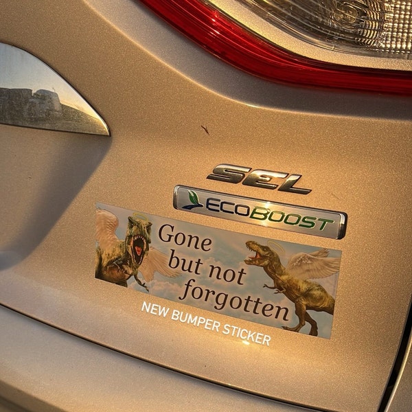 Funny T-rex Memorial Bumper Sticker - RIP Dinosaur Car Decal - Etsy