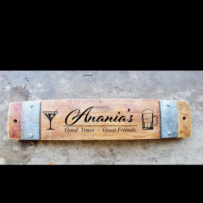 Wine Barrel Stave Signs - Etsy