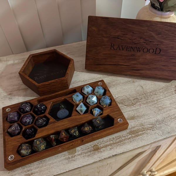 HEX Dice Jail D&D Dice Box RPG Tabletop Gaming Solid Wood Hand Oiled No Stains Made in the USA ...