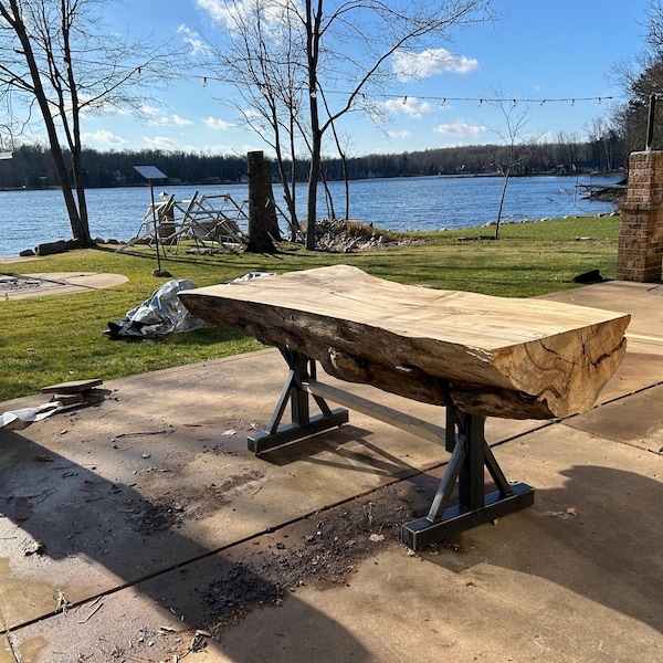 Metal Table Base,dining & Bench Set, Industrial Steel Base - Etsy
