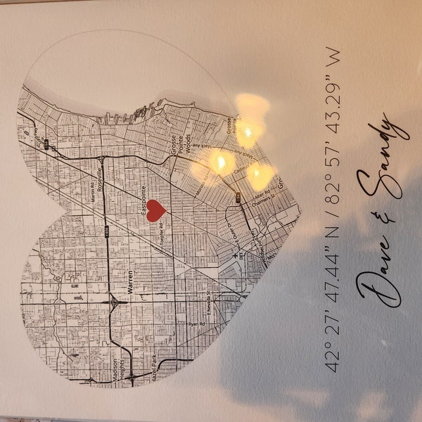 Valentine's Day Gift for Boyfriend- Map of Where We Met, Valentines Day ...